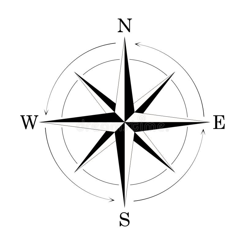 Compass Wind Rose Design Vector Stock Vector - Illustration of west ...