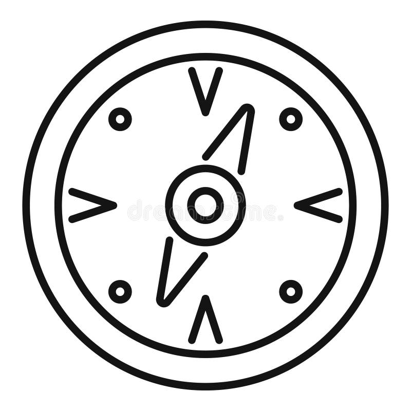 Compass with Wind Rose Showing Direction Icon Outline Style Stock ...