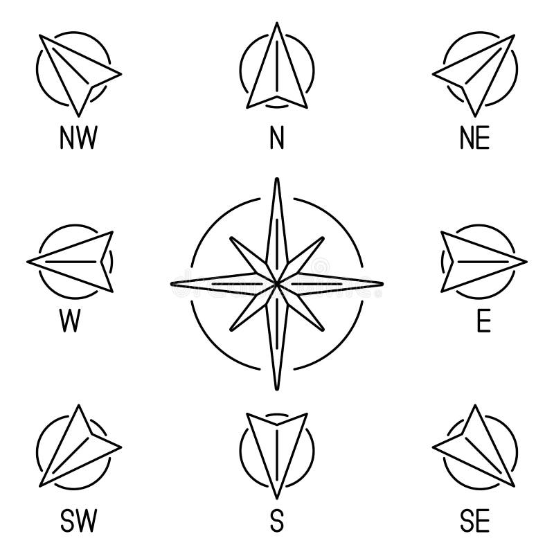 Compass Wind Rose stock vector. Illustration of arrow - 53073684