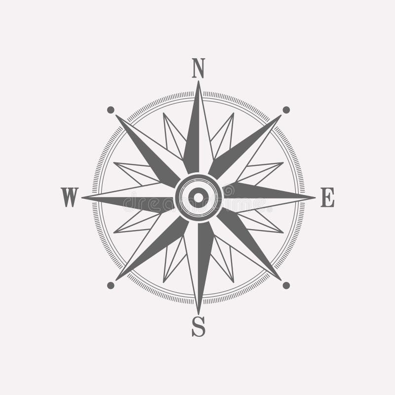 Vintage Wind Rose Isolated Vector Illustration Stock Vector ...