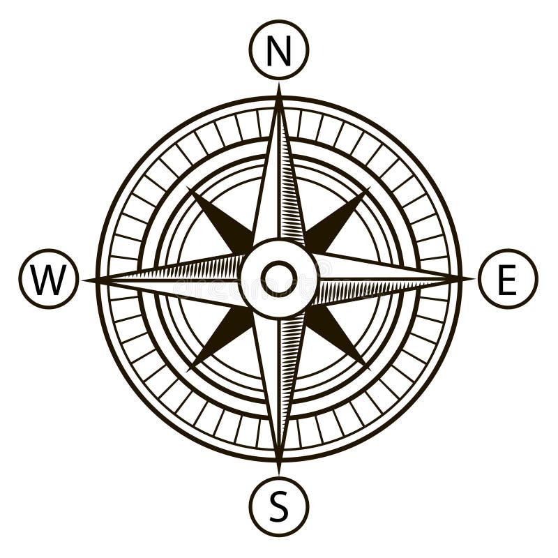 Compass Rose Line Stock Illustrations – 19,598 Compass Rose Line Stock ...