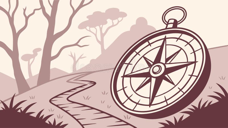 Compass on a Winding Forest Path, Vector Design Generative AI Stock ...