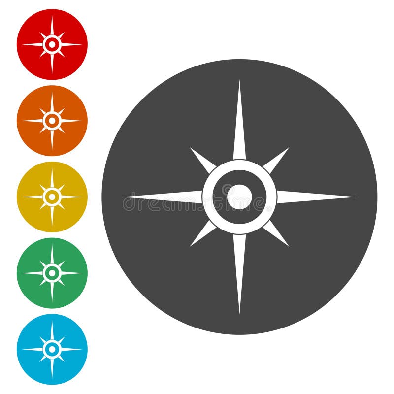 Compass, windrose icon stock vector. Illustration of paper - 132665568