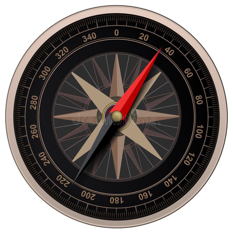 Compass with Windrose Isolated, Retro Design Stock Vector ...