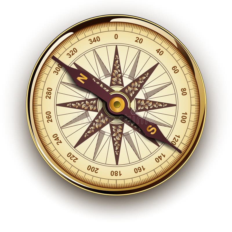 Detailed wooden compass stock vector. Illustration of adventure - 11633432