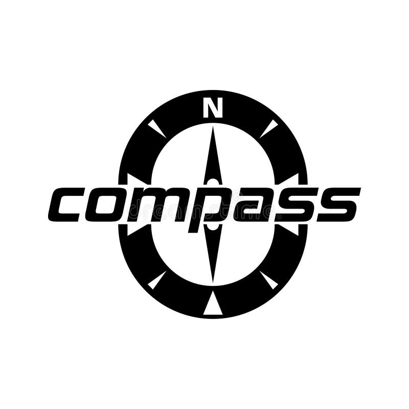Compass Word, Compass Icon Isolated on White Background Stock Vector ...