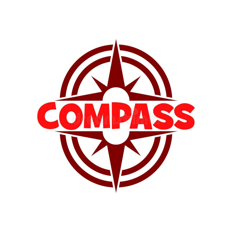 Compass Word, Compass Icon Isolated on White Background Stock ...