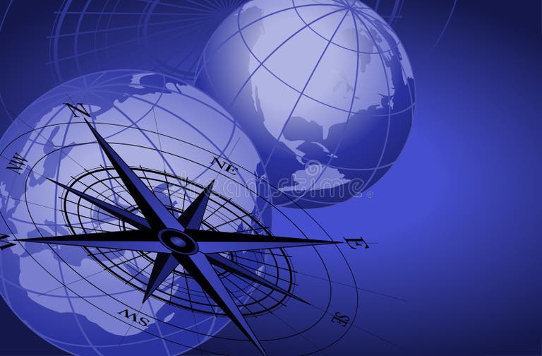 Compass World Globes Stock Illustrations – 187 Compass World Globes ...