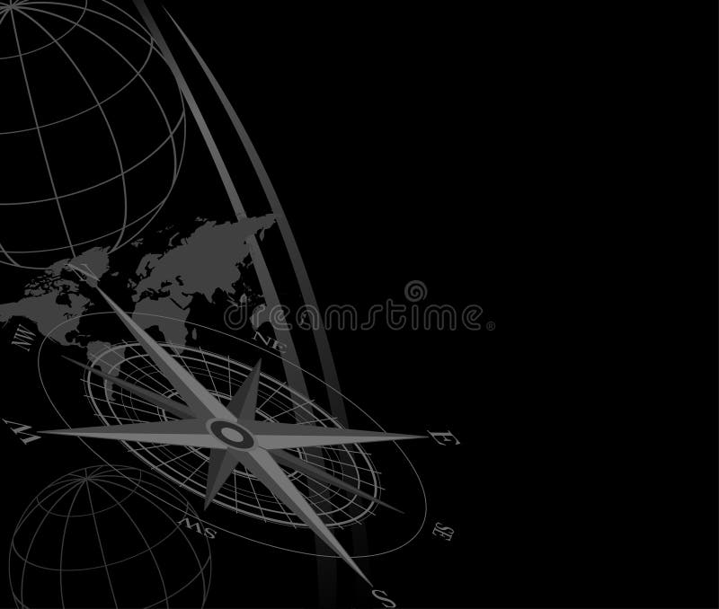 Compass and World Map stock vector. Illustration of navigate - 8674009