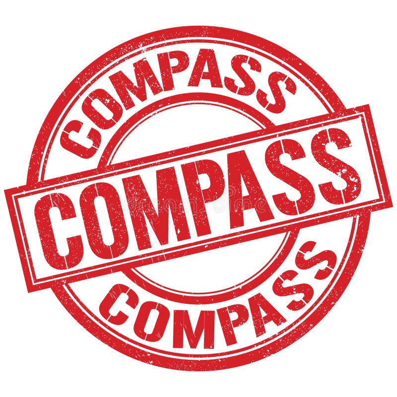COMPASS Written Word on Red Stamp Sign Stock Illustration ...