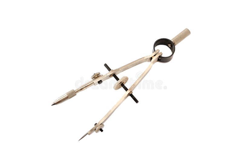 Compasses Drawing on a White Background Stock Image - Image of isolated ...