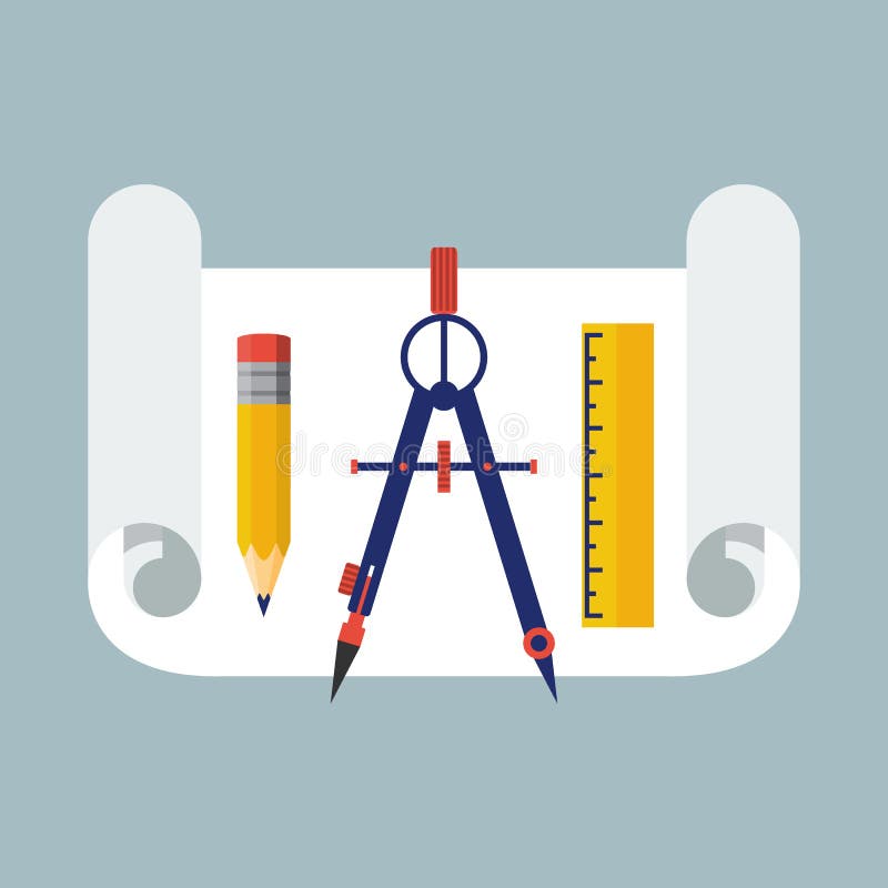Compass Ruler Pencil Architectural Drawing Stock Illustrations – 206 ...
