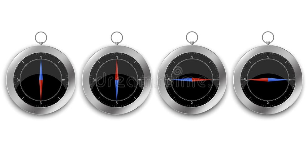 Compasses Set. Compasses Set in Realistic Style. Vector Illustration ...