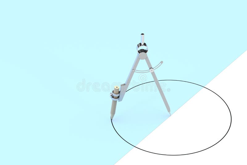 Compasses with White Background, Tools for Drawing, 3d Rendering Stock ...