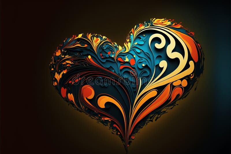 Compassion Abstract Art (generative AI) Stock Illustration ...