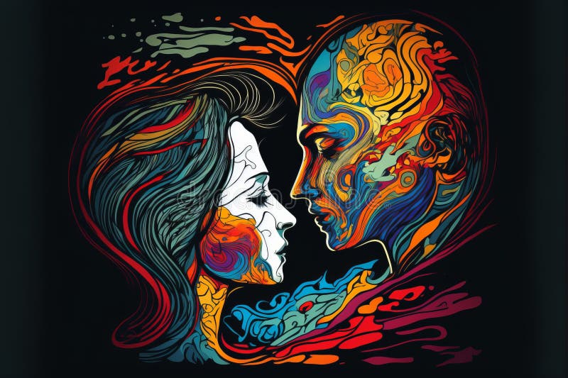 Compassion Abstract Art (generative AI) Stock Illustration ...