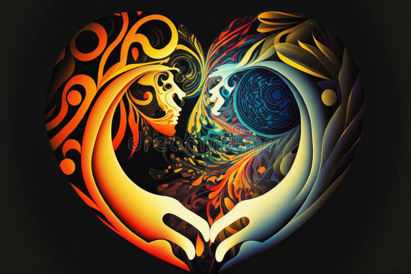 Compassion Abstract Art (generative AI) Stock Illustration ...