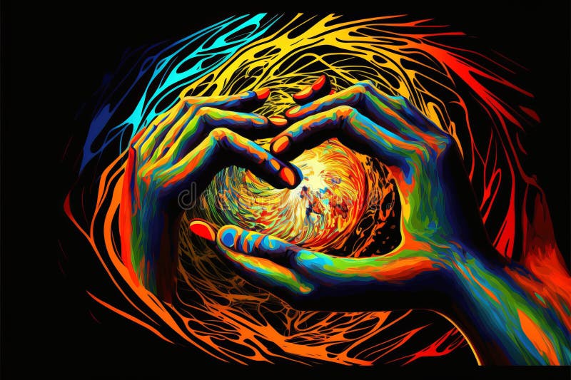 Compassion Abstract Art (generative AI) Stock Illustration ...