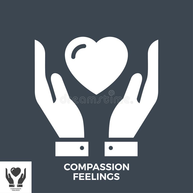 Compassion Feelings Glyph Vector Icon. Stock Vector - Illustration of ...