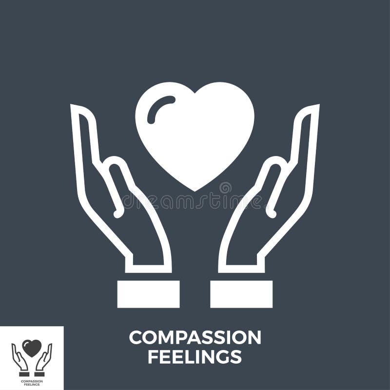 Compassion Feelings Glyph Vector Icon. Stock Vector - Illustration of ...