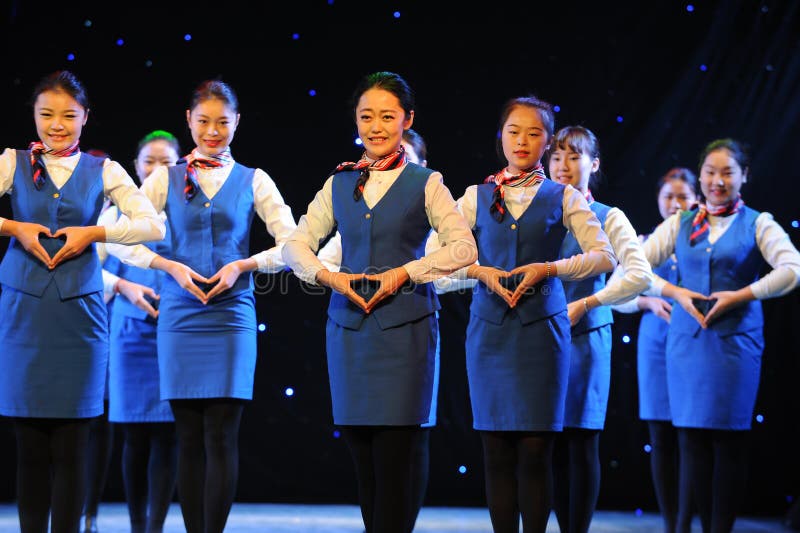 Sign Language Performance-Airline Stewardess Training Class Editorial ...