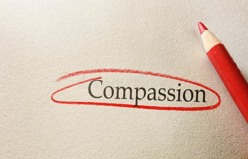 Compassion Text Circled in Red Pencil on Textured Paper Background ...