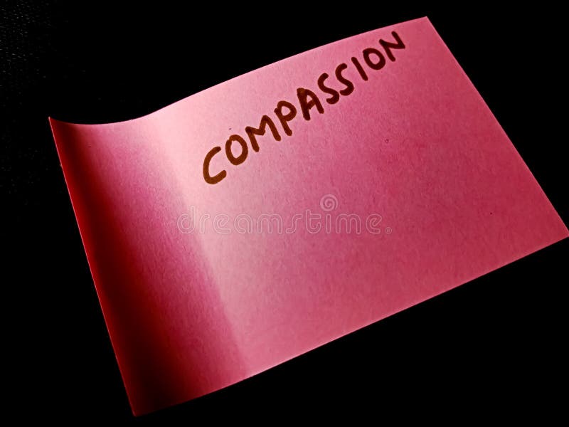 Compassion Text Displayed on Pink Paper Slip Isolated Stock Photo ...