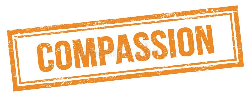 COMPASSION Text on Orange Grungy Vintage Stamp Stock Illustration ...