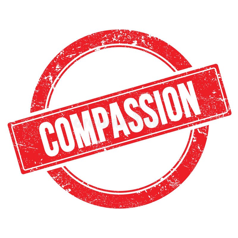 COMPASSION Text on Red Grungy Round Stamp Stock Illustration ...