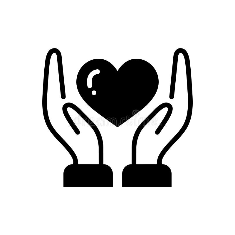 Black Solid Icon for Compassionate, Merciful and Kindly Stock Vector ...