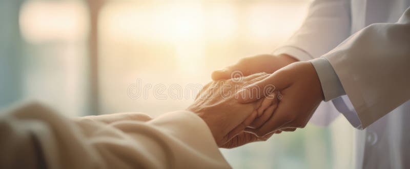 The Compassionate Touch between a Doctor and an Elderly Patient in a ...