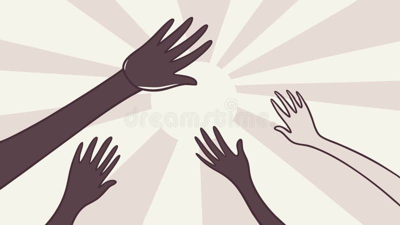 Multiple Hands Reaching Out for Connection Vector, Vector Design ...