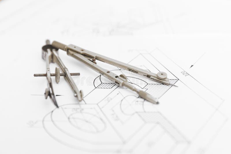 Compasso De Desenho Técnico Imagem de Stock - Imagem de arquitetura ...