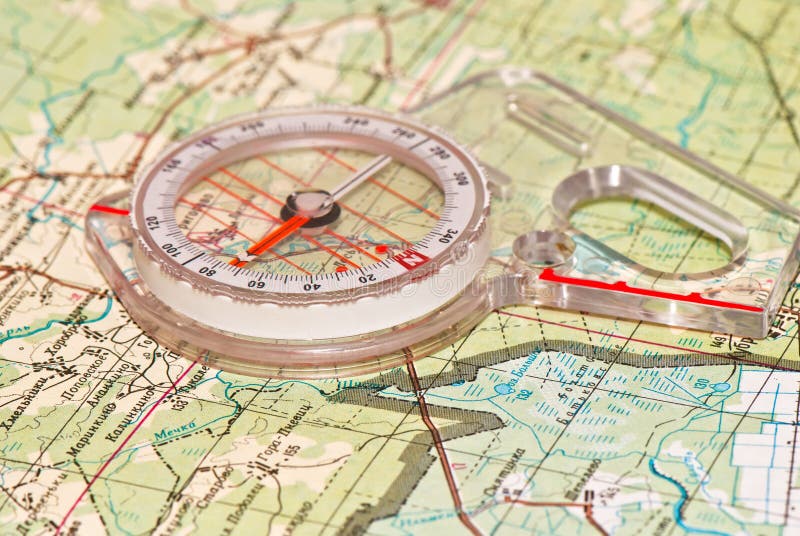 Compasso e mapa imagem de stock. Imagem de mundo, ocidental - 32124297