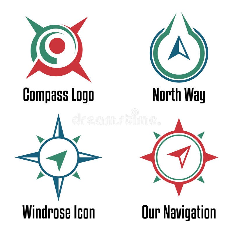 Compasso Moderno Simples Logo Symbol Template Set Ilustração do Vetor ...