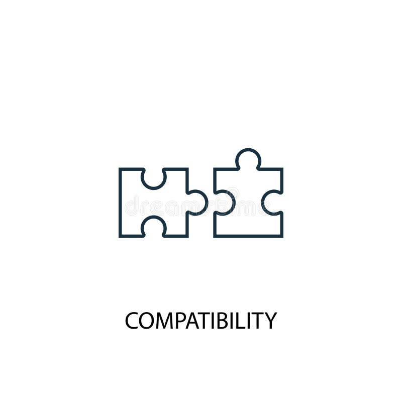 Compatibility Concept Line Icon. Simple Stock Vector - Illustration of ...