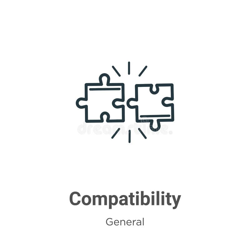 Outline Compatibility Vector Icon. Isolated Black Simple Line Element ...