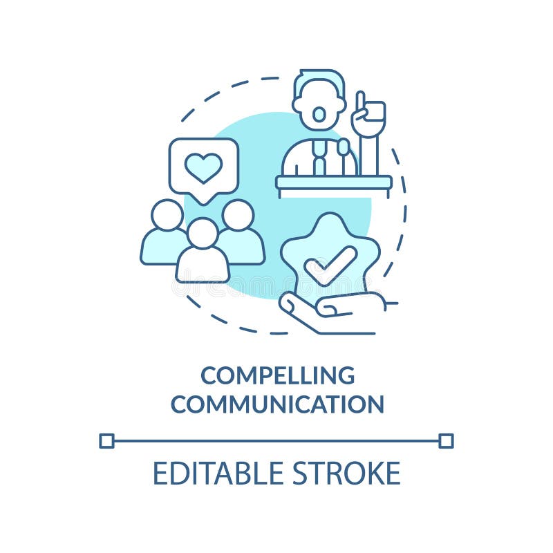 Compelling Communication Turquoise Concept Icon Stock Vector ...