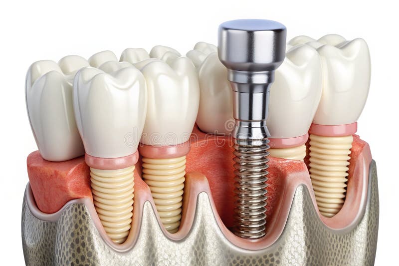 Advanced 3D Dental Implant Models Visualizing Molar Tooth Replacement ...