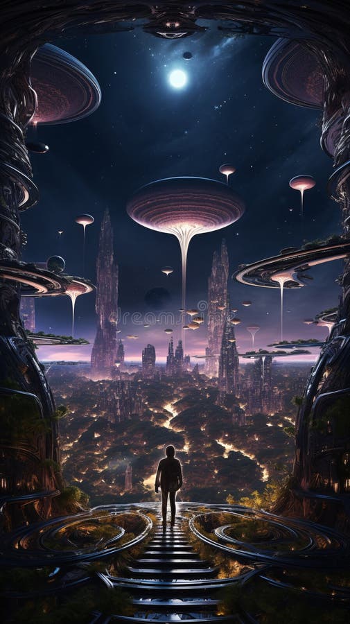 Imaginative Depiction of an Advanced Alien Civilization on a Distant ...