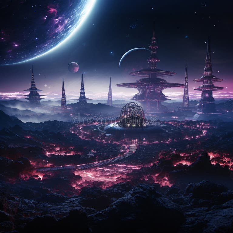 Imaginative Depiction of an Advanced Alien Civilization on a Distant ...