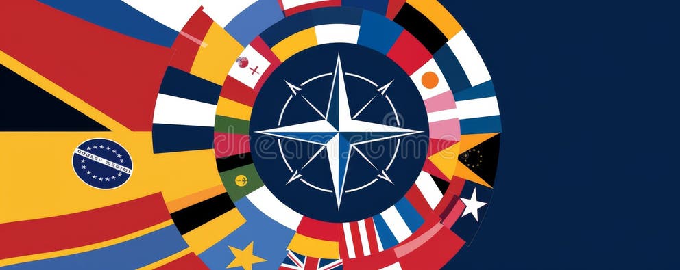 Graphic Design Showcasing NATO Unity with Member Countries Flags and ...