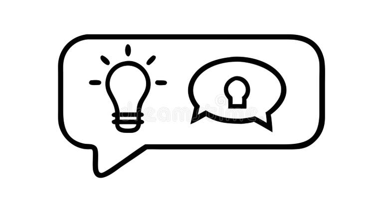 Compelling Idea and Chat Bubble Icon, Innovative Communication, Vector ...
