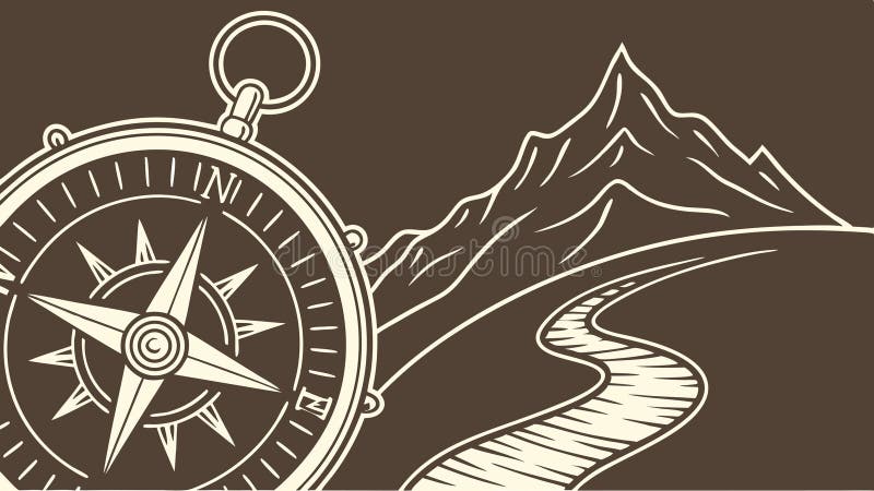 Compass on a Mountain Path, Symbolizing Guidance and Adventurous ...