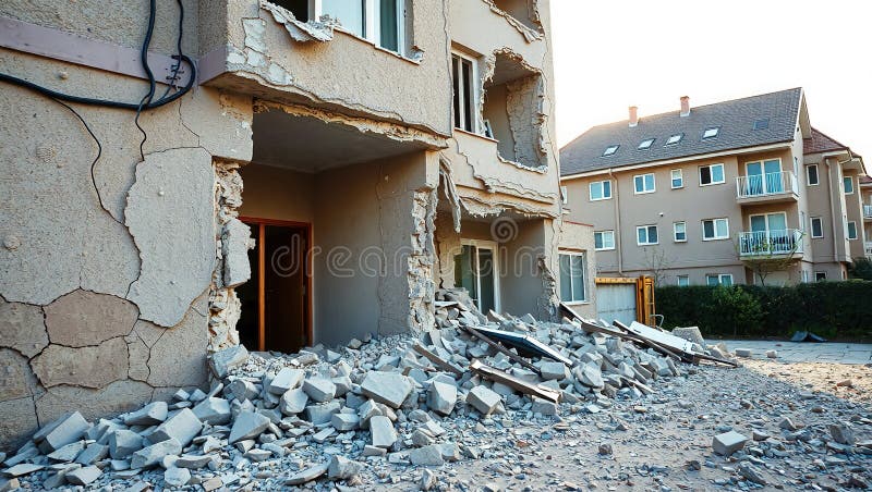 EarthquakeDamaged Residential Building Exterior a Look at the Aftermath ...