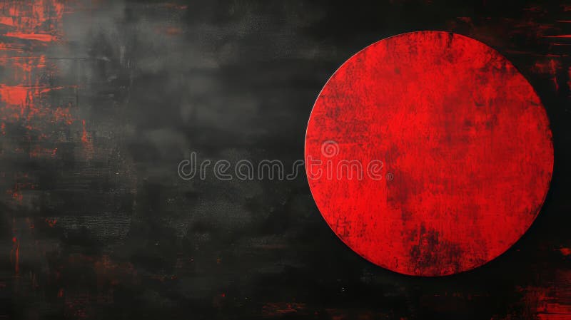 Distressed Crimson Circle Textured Red Grunge on a Dark Moody ...