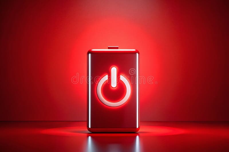 Low Battery Alert a Striking Red Loop Icon Against a Bright Background ...