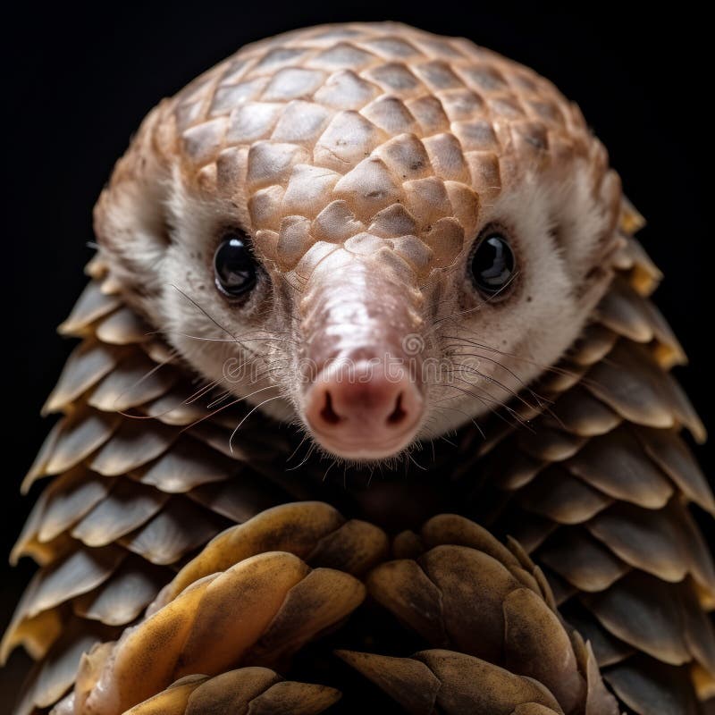 A Compelling Portrait of a Pangolin, Focusing on Its Expressive Eyes ...