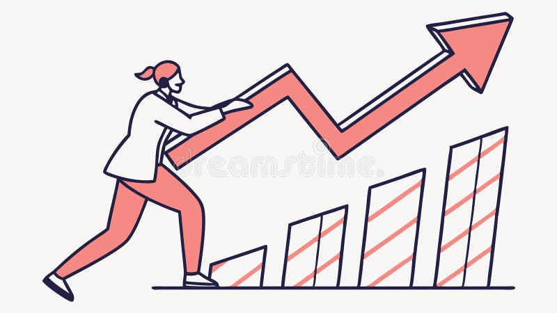 Man Steering Upward Business Growth Graph, Vector Design Generative AI ...