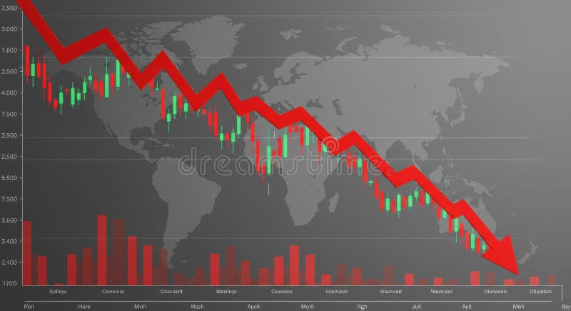 Global Market Crash Visualization Stock Illustration - Illustration of ...